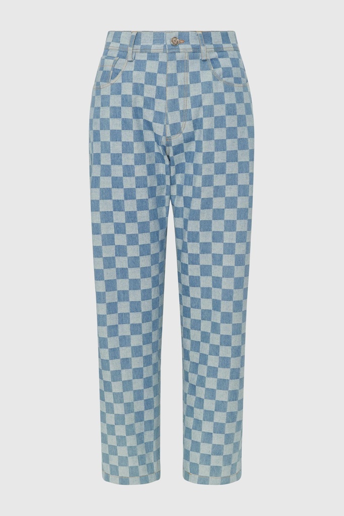 Light Blue Nova Check Jeans | Sanne